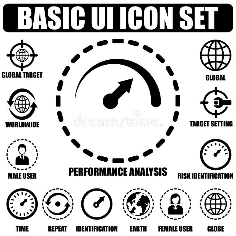 Basic Ui Icon Set Black and Blue Stock Vector - Illustration of next ...