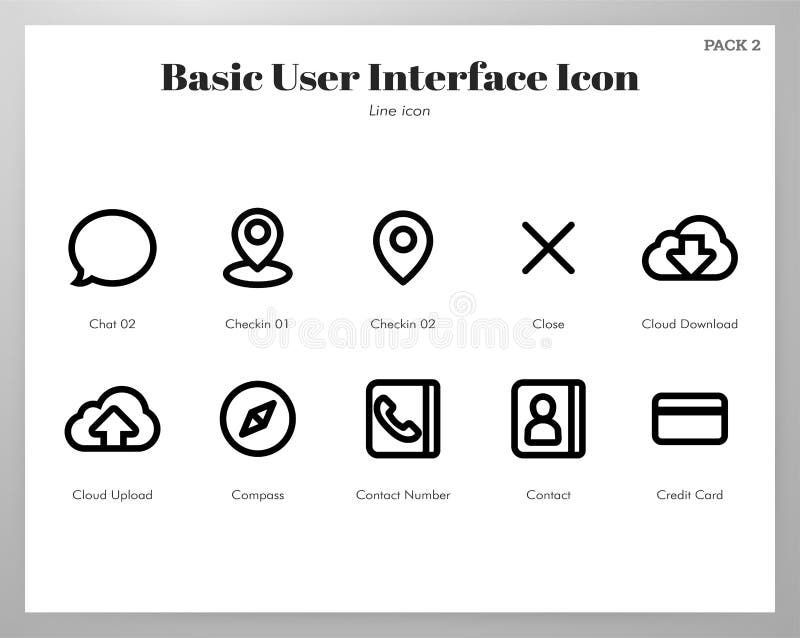 Basic UI icons Line pack stock vector. Illustration of iphone - 154508150