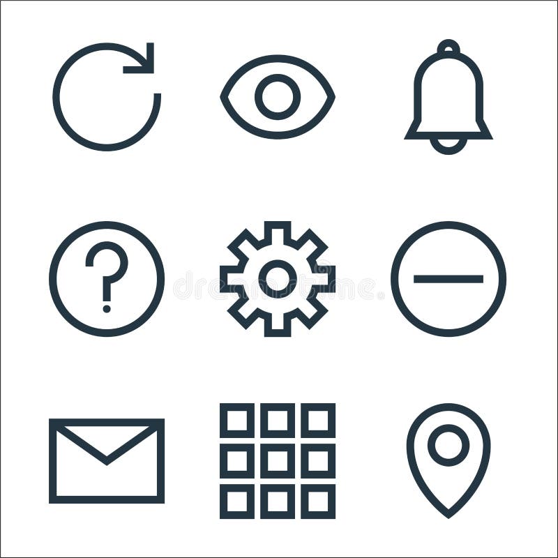 Notification Bell Icon Vector from Basic Ui Concept. Thin Line ...
