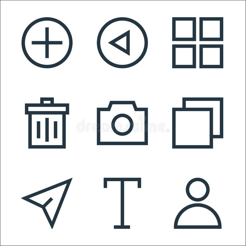 Basic Ui Line Icons. Linear Set Stock Vector - Illustration of stroke, concept: 201674952
