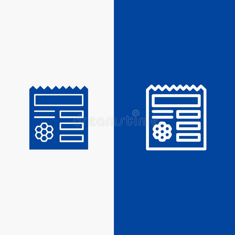 Basic, Ui, Manu, Document Line and Glyph Solid Icon Blue Banner Line ...