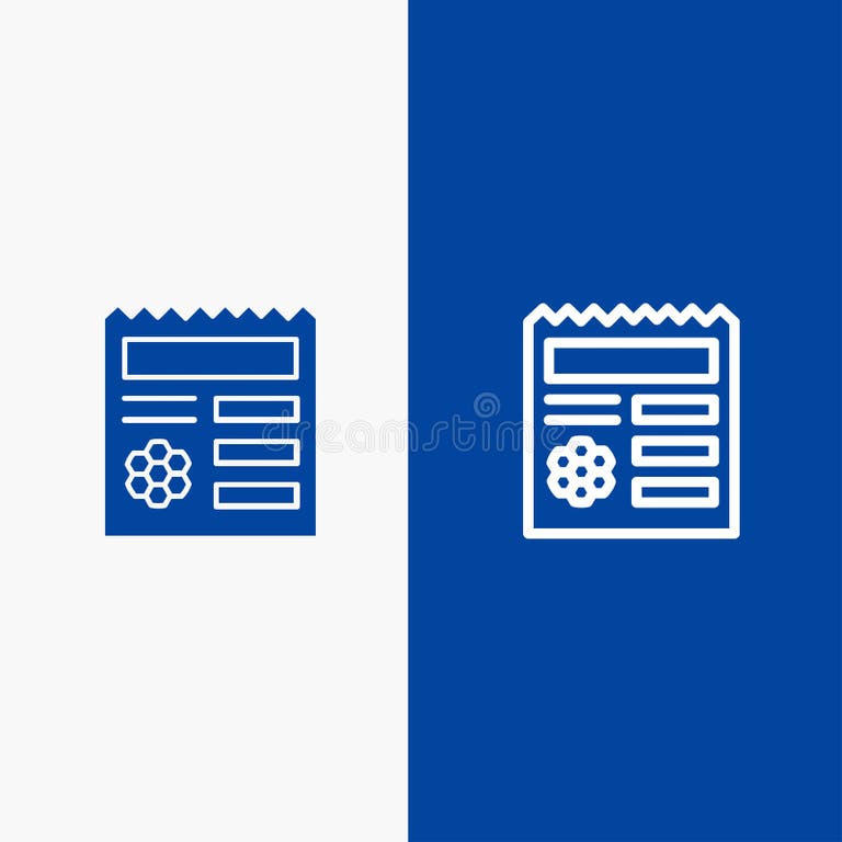 Basic, Ui, Manu, Document Line and Glyph Solid Icon Blue Banner Line ...