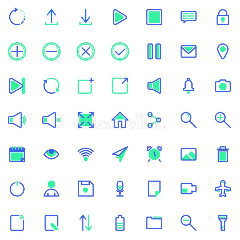 Basic UI vector icons set stock vector. Illustration of elements ...