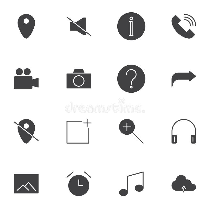 Basic UI Vector Icons Set, Modern Solid Symbol Collection Stock Vector ...