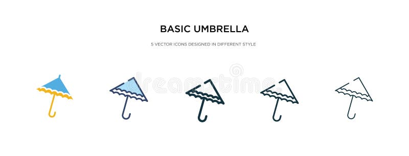 Basic Umbrella Icon in Different Style Vector Illustration. Two Colored ...