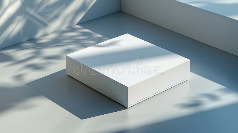 A Basic, Unbranded Gadget Box Mockup with Clean Lines and a Blank Label ...