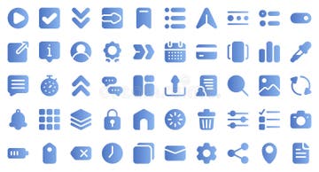 Basic User Interface Essential Set. Gradient Icon Set. User Interface ...
