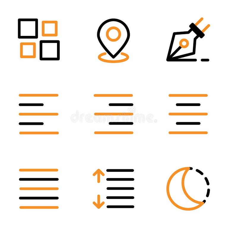 Basic User Interface Icon Set Outline Include Mouse, Pointer, Cursor, Click, Alarm, Timer, Clock ...