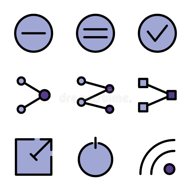 Basic User Interface Icon Set Outline Include Network, Connection, Internet, Setting, Gear ...
