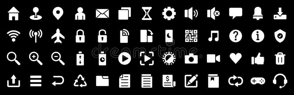 Basic User Interface Icon Set. Universal and Common Website User ...