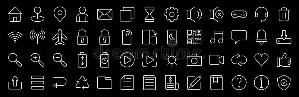 Basic User Interface Icon Set. Universal and Common Website User ...