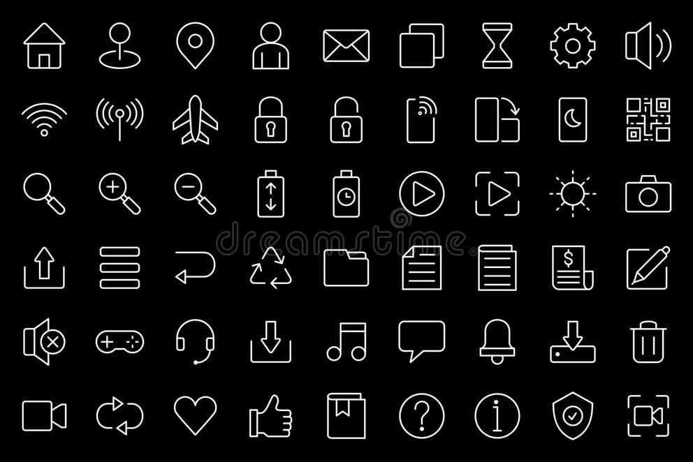 Basic User Interface Icon Set. Universal and Common Website User ...