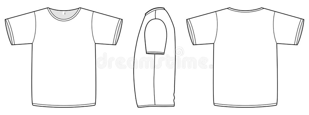 Basic Vector Unisex T-shirt Template Illustration. Stock Vector ...