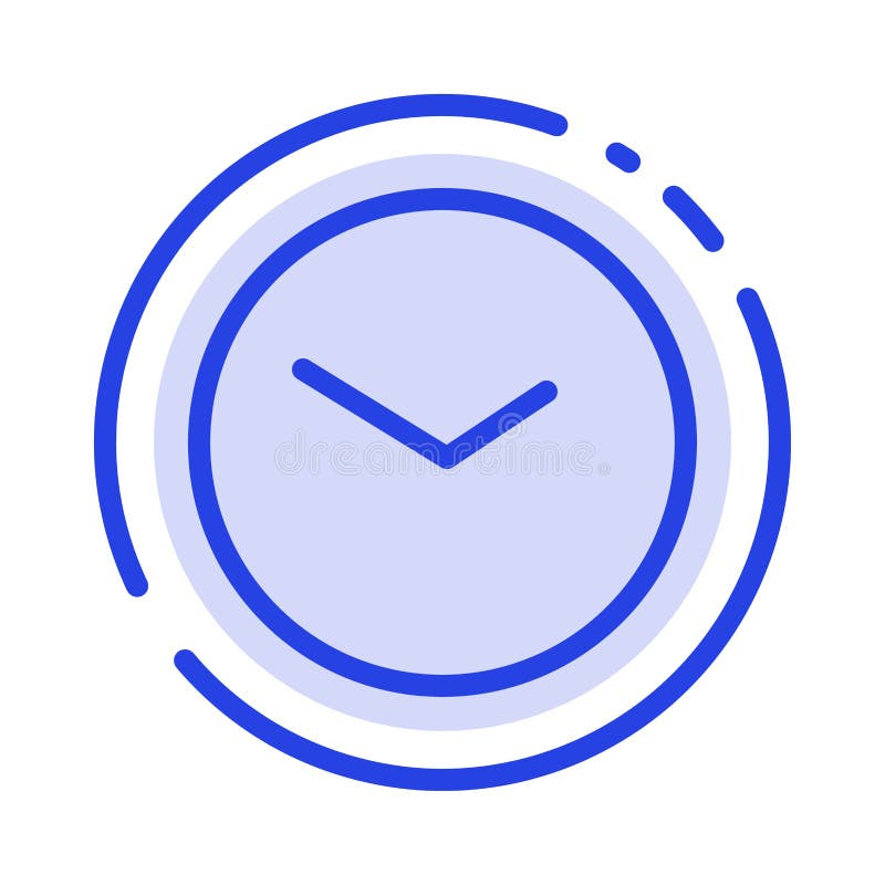 Basic, Watch, Time, Clock Blue Dotted Line Line Icon Stock Vector ...