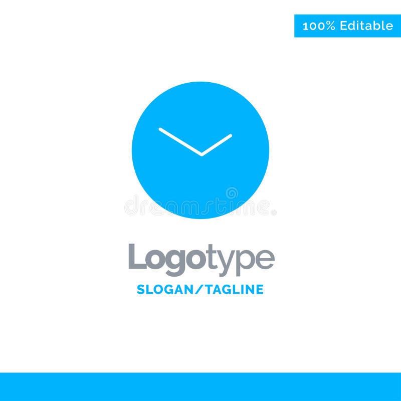 Basic, Watch, Time, Clock Blue Solid Logo Template. Place for Tagline ...