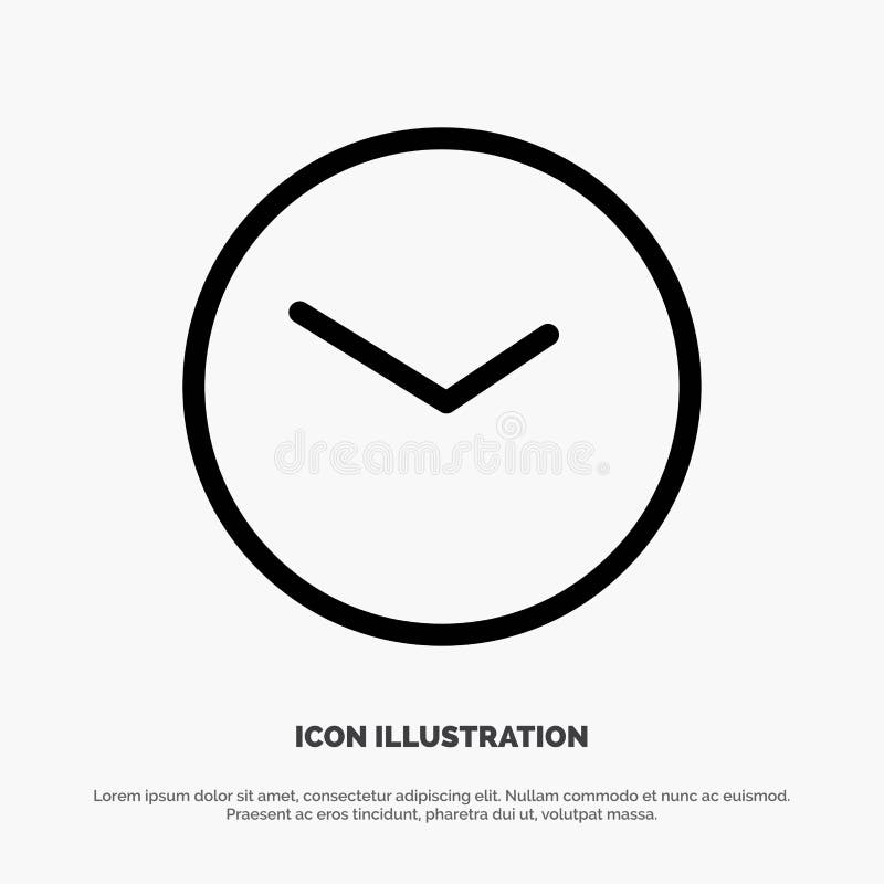 Basic, Watch, Time, Clock Line Icon Vector Stock Vector - Illustration ...