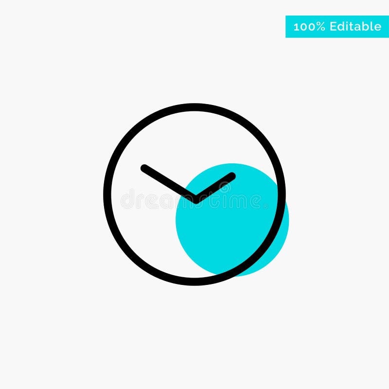 Basic, Watch, Time, Clock Turquoise Highlight Circle Point Vector Icon ...
