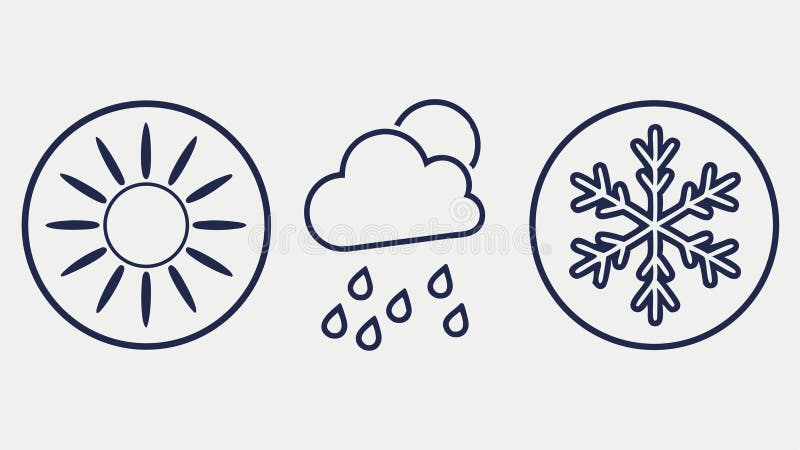 Basic Weather Condition Icons, Sun, Cloud, Snowflake, Vector Design ...
