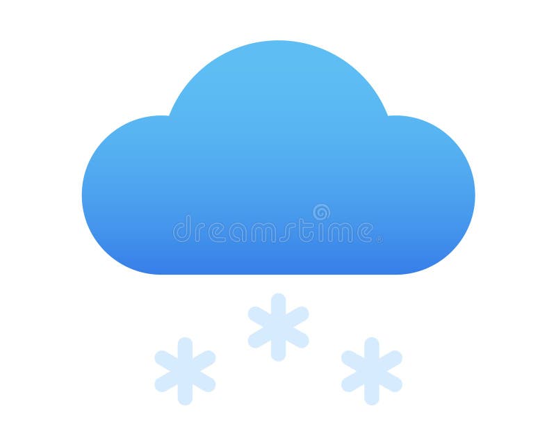 Basic Weather Icon of Cloud and Snow with Gradient. Can Be Used for Web, Apps, Stickers Stock ...