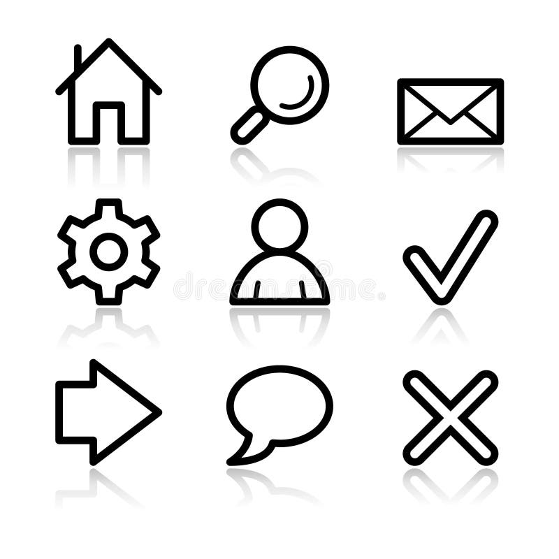 Black basic web icons stock vector. Illustration of forum - 2764846