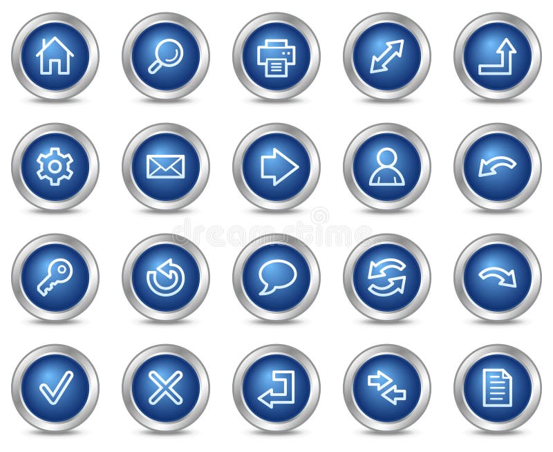 Basic Web Icons, Blue Circle Buttons Series Stock Illustration ...