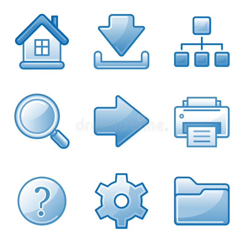 Basic web icons stock vector. Illustration of print, service - 8438477