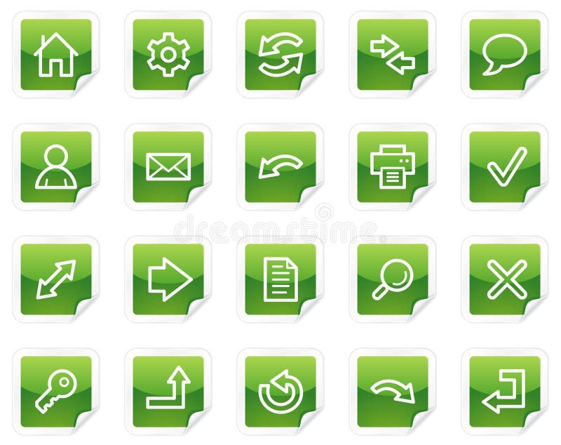 Web Icons Set-Green stock vector. Illustration of office - 2658047