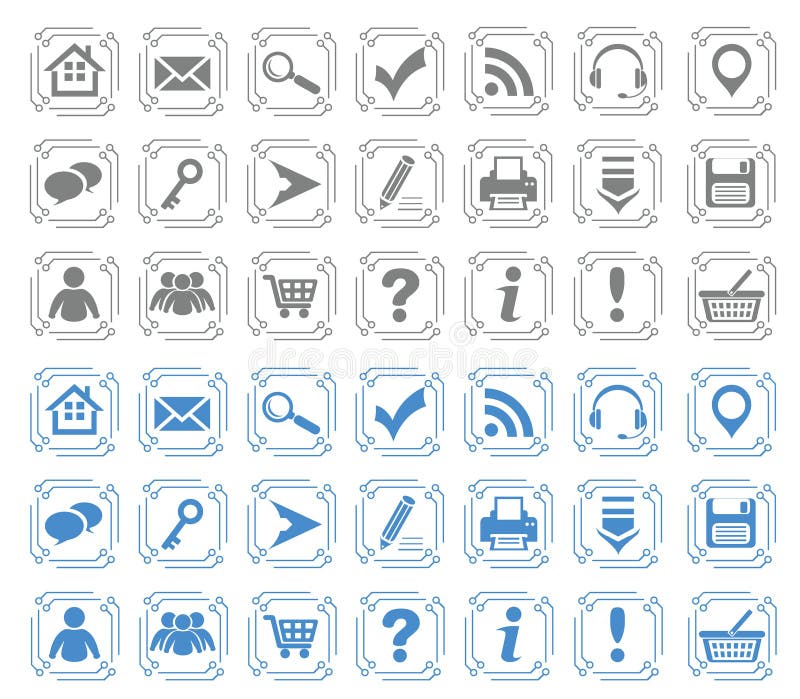 Basic web icons set #7 stock vector. Illustration of search - 26339850