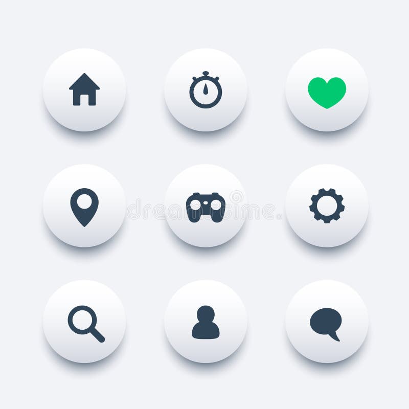 Basic Web Icons, Vector Pictograms Set Stock Vector - Illustration of ...