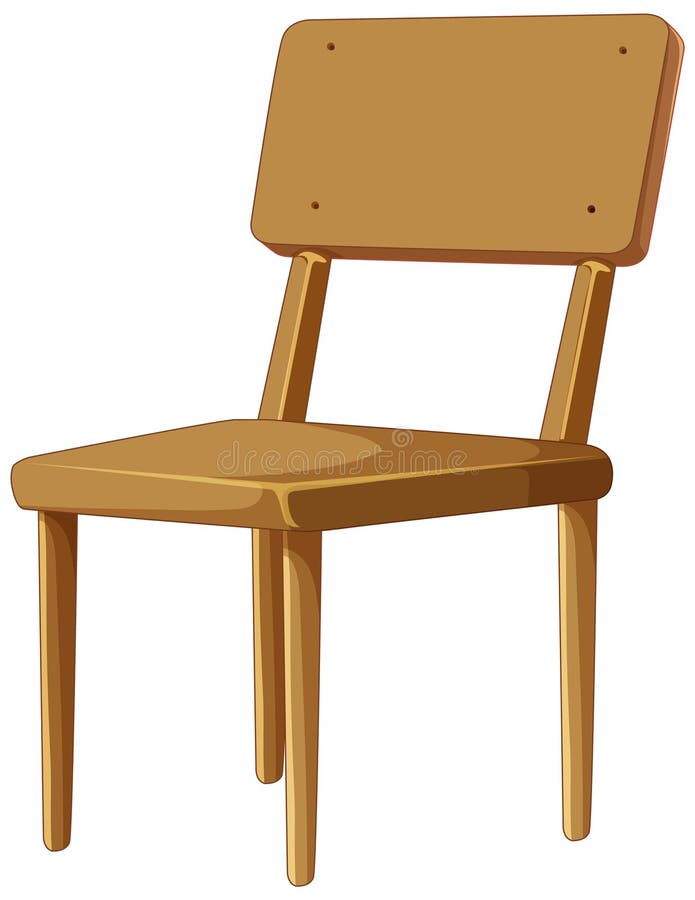 A basic wooden chair stock vector. Illustration of sitting - 332813519