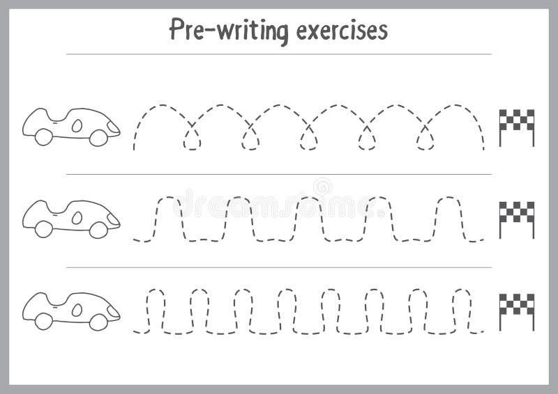 Basic Writing Exercises. Trace Line Worksheets for Children. Preschool ...