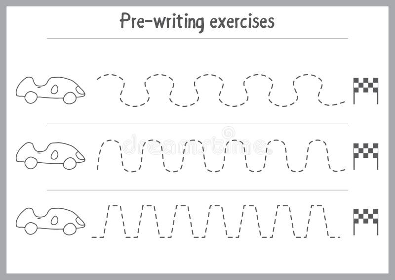 Basic Writing Exercises. Trace Line Worksheets for Children. Preschool ...