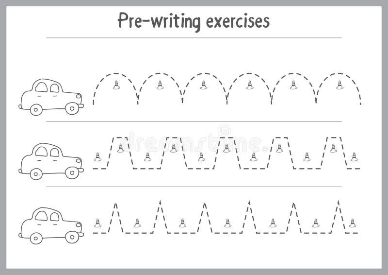 Basic Writing Exercises. Trace Line Worksheets for Children. Preschool ...