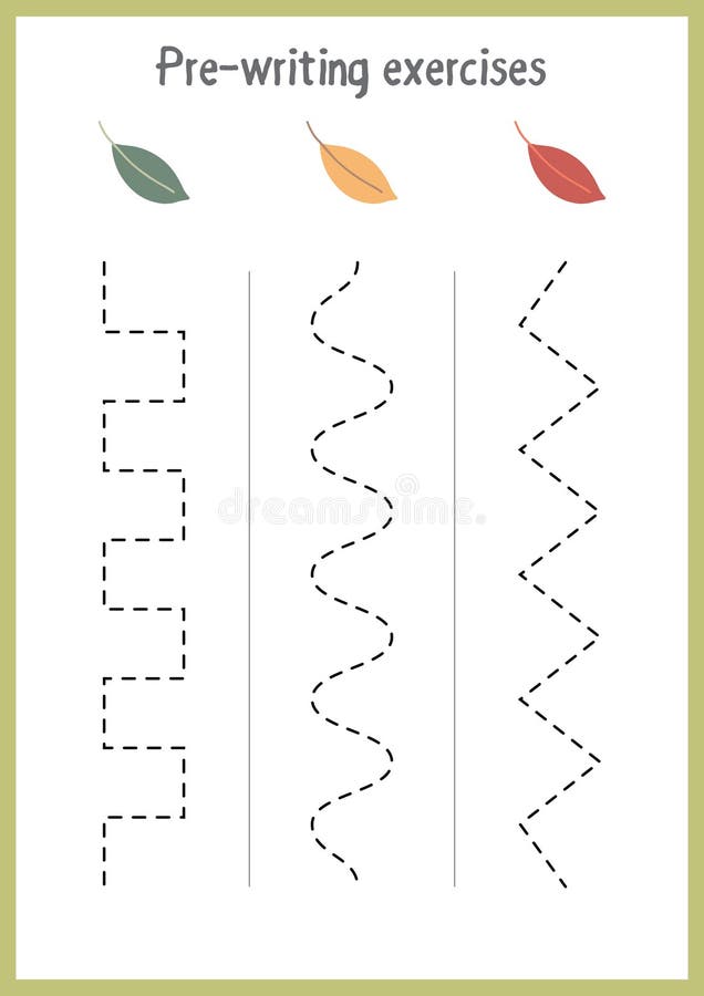 Basic Writing Exercises. Trace Line Worksheets for Children. Preschool ...