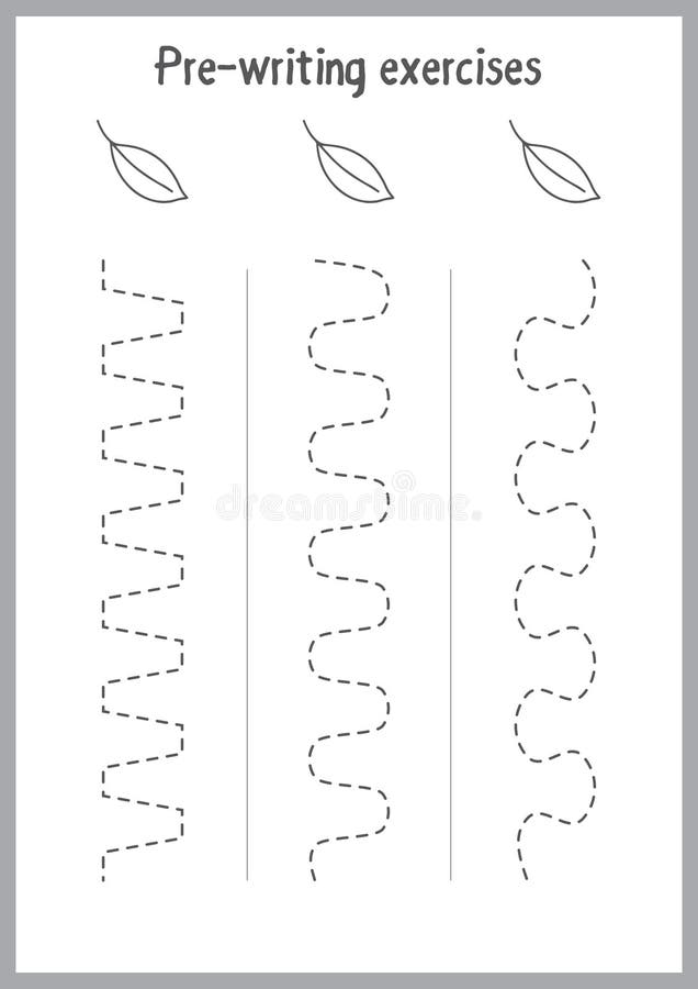Basic Writing Exercises. Trace Line Worksheets for Children. Preschool ...