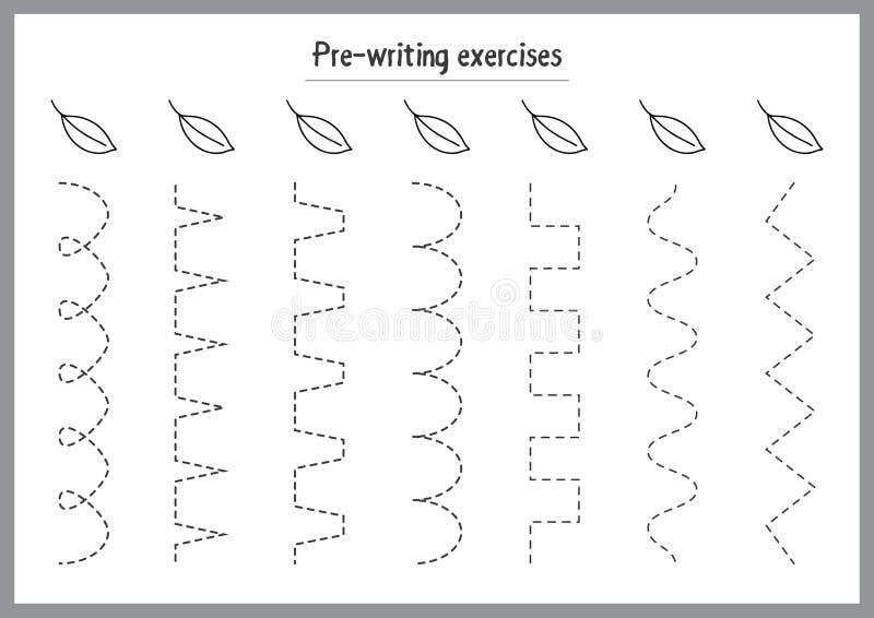 Basic Writing Exercises. Trace Line Worksheets for Children. Preschool ...