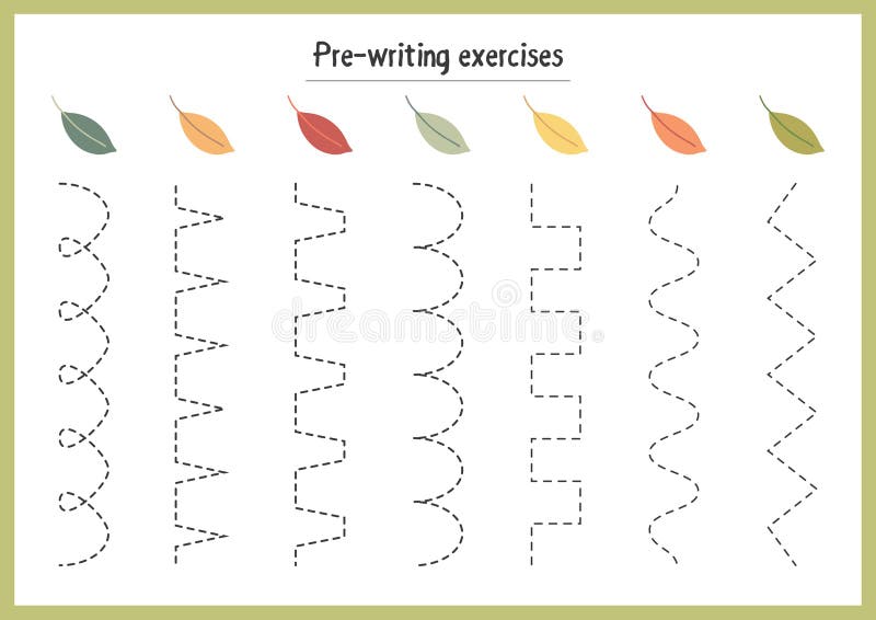 Basic Writing Exercises. Trace Line Worksheets for Children. Preschool ...