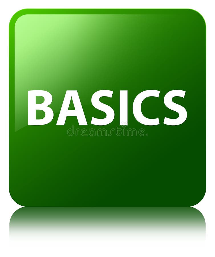 Basics green square button stock illustration. Illustration of button ...