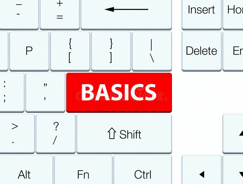 Basics red keyboard button stock illustration. Illustration of button ...