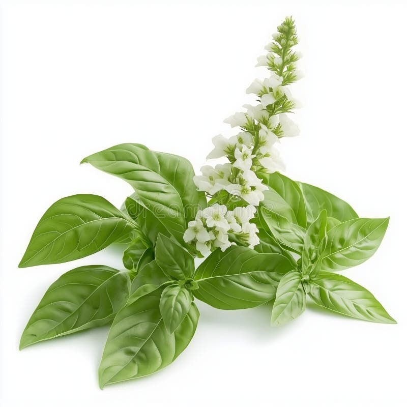 Basil Flower Patchouli Plant Isolated on White Stock Photo - Image of ...