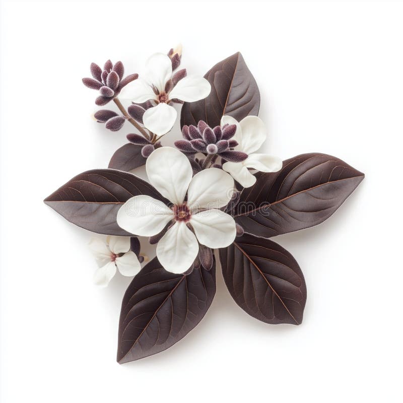 Basil Flower Patchouli Plant Isolated on White Stock Image - Image of ...