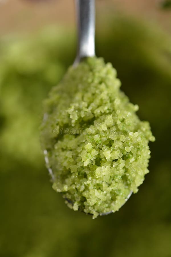 Basil-Infused Sea Salt stock photo. Image of culinary - 306775524