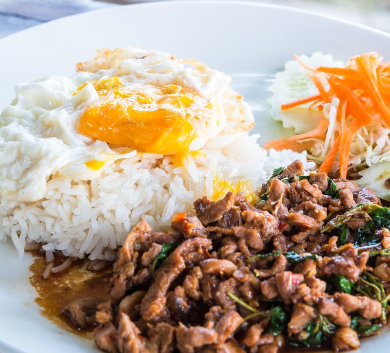 Basil lamb and fried egg stock photo. Image of cucumber - 52064800