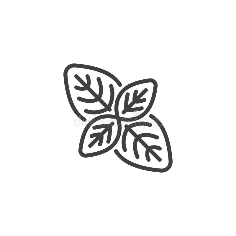 Basil Leaf Filled Outline Icon Stock Vector - Illustration of flat ...