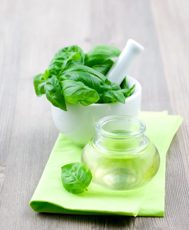 Basil oil stock photo. Image of healthy, fresh, herbs - 16231928