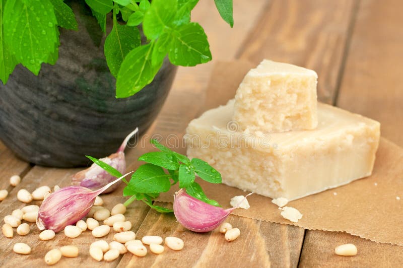 Basil and parmesan stock image. Image of green, gourmet - 54924663