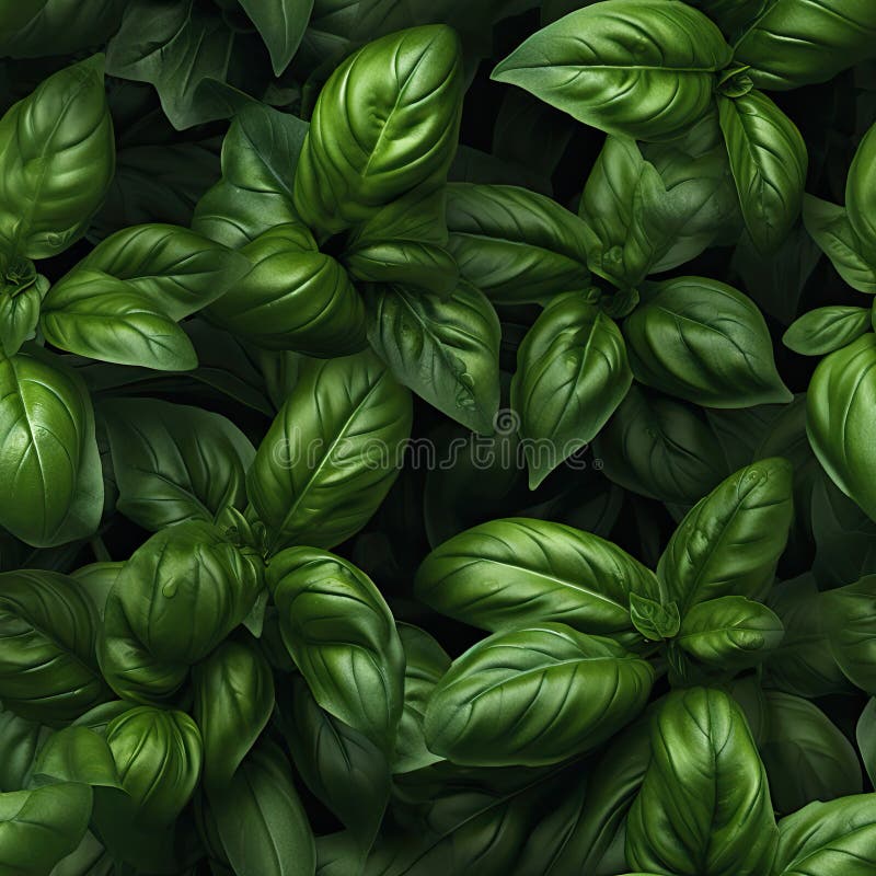 Basil Pattern Ultra Realistic Photorealistic Stock Illustration ...