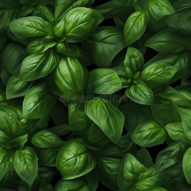Basil Pattern Ultra Realistic Photorealistic Stock Illustration ...