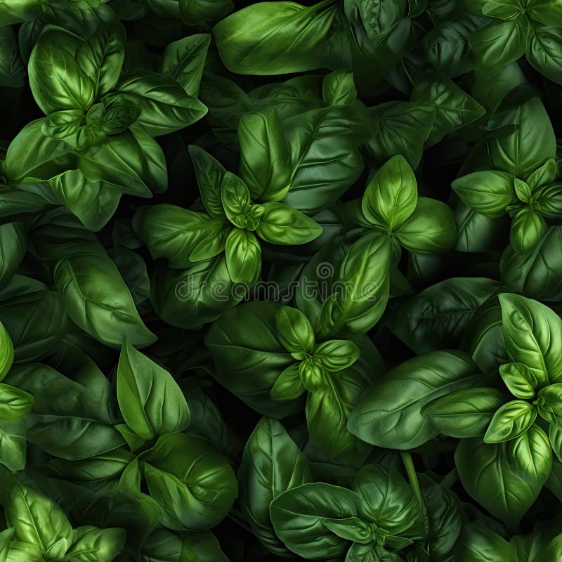Basil Pattern Ultra Realistic Photorealistic Stock Illustration ...