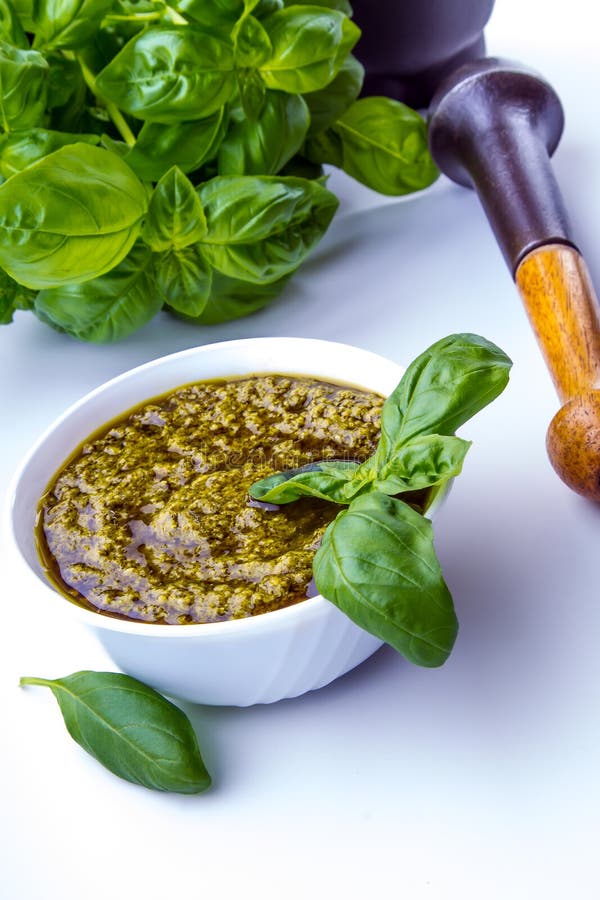 Basil pesto stock image. Image of eating, healthy, foods - 46572075